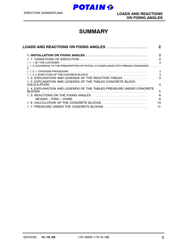 17a-0000-173-0 Loads + Reactions (Eff-Reac P20a Mc230a) | PDF | Crane ...