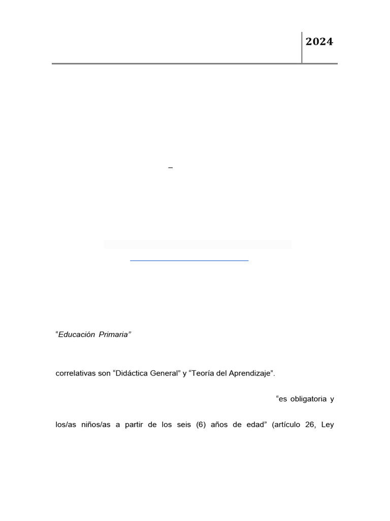Educación Primaria: Plan de Estudios 2024 | PDF | Educación primaria ...