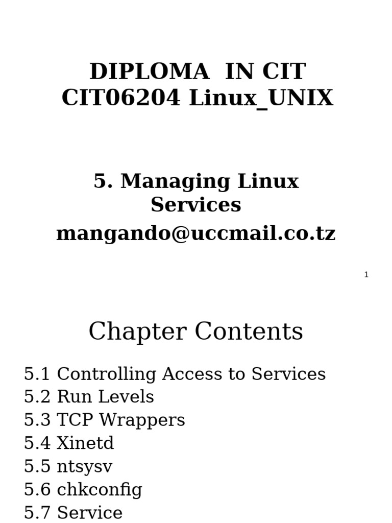 CIT 06204 Linux - 5 - Managing Linux Services | PDF | Command Line Interface | Computer Architecture