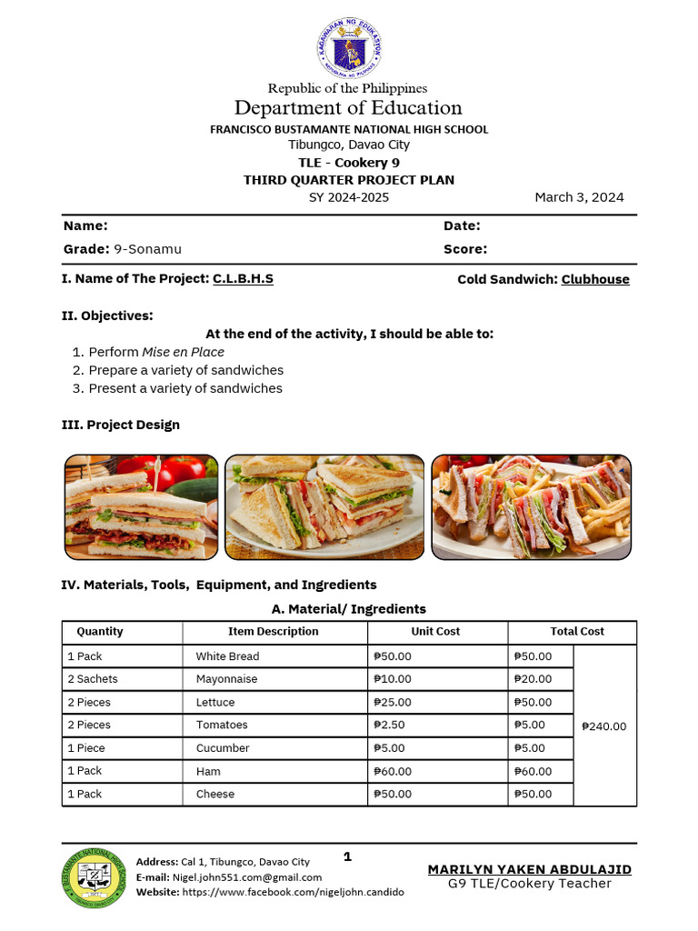 Letters Template | PDF | Sandwich | Food And Drink Preparation