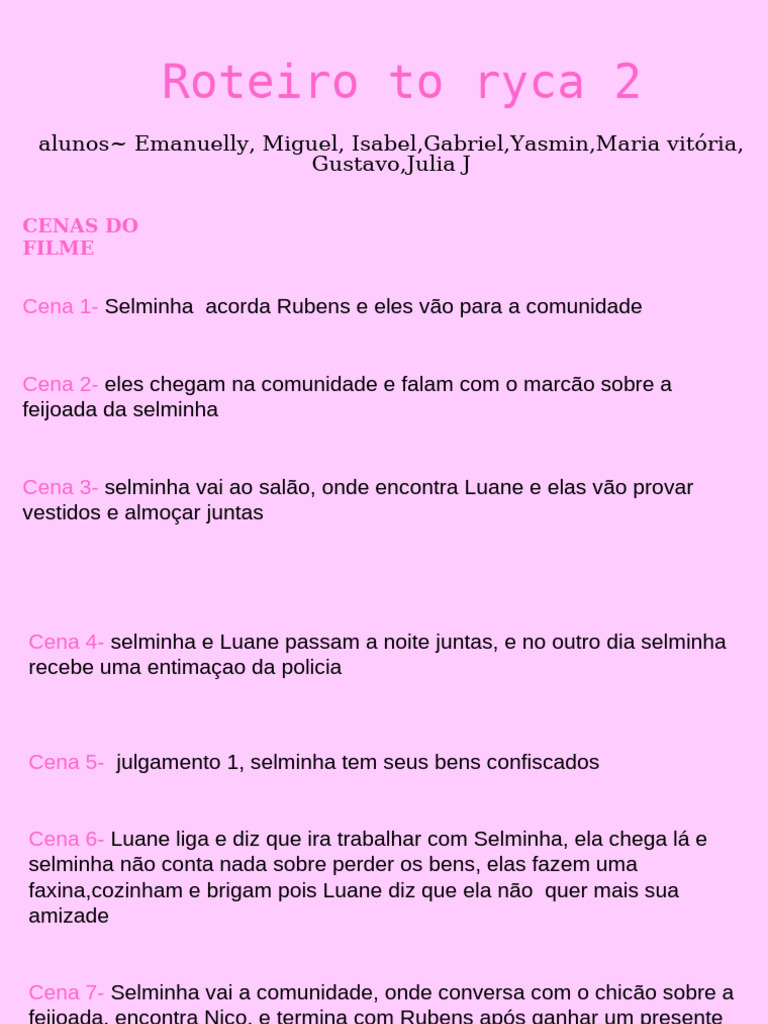 Roteiro To Ryca 2 Roteiro Final-1 | PDF