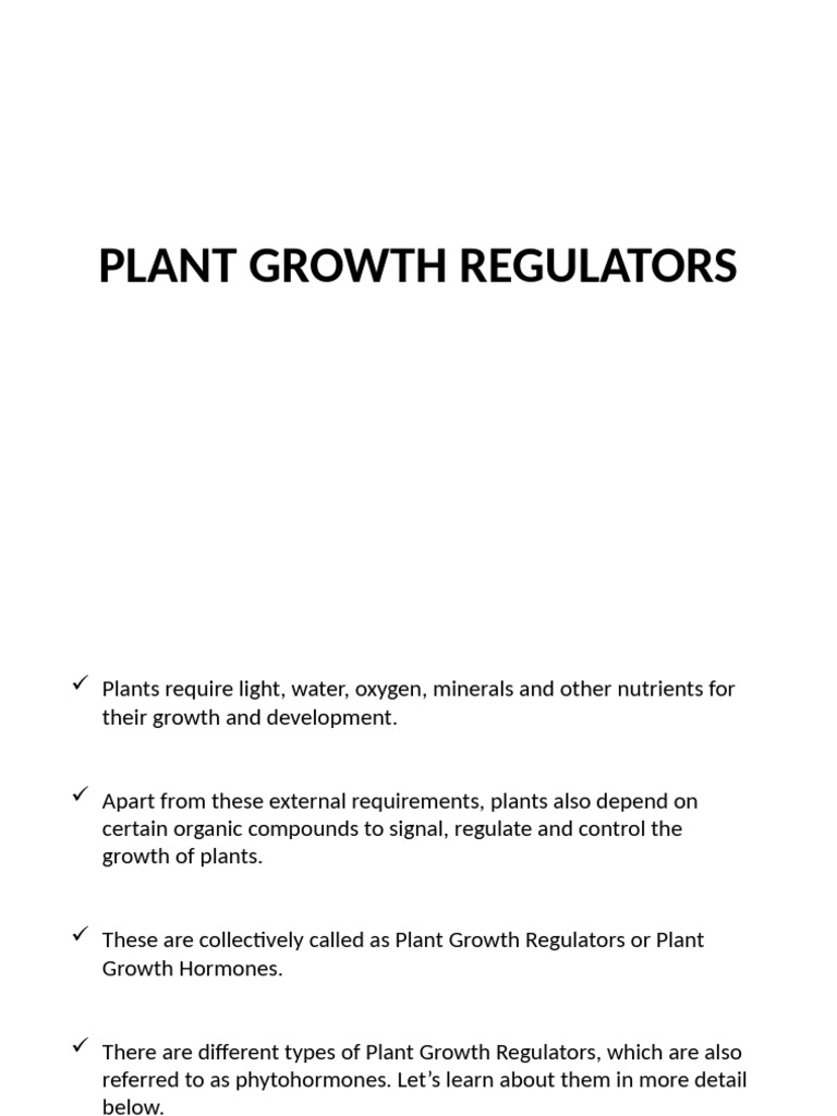 Overview of Plant Growth Regulators | PDF | Plant Hormone | Auxin