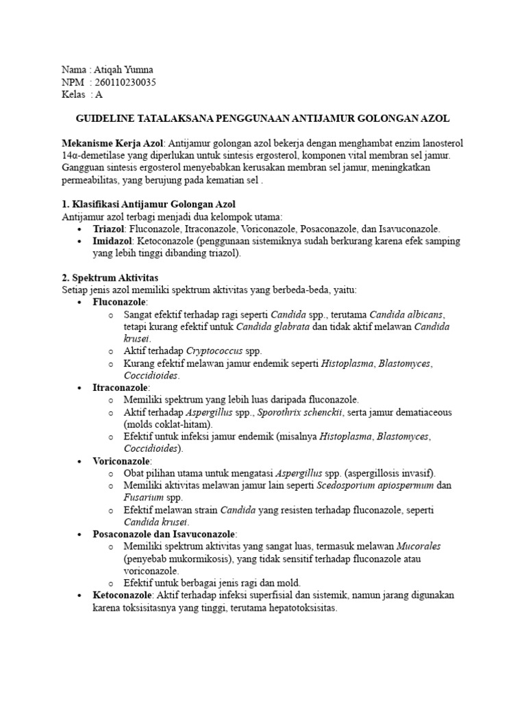 Panduan Lengkap Antijamur Azol | PDF | Pengembangan Diri | Sains ...