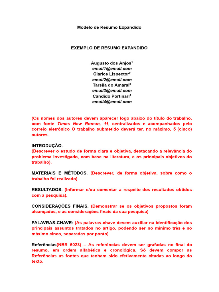 Modelo de Resumo Expandido v2 | PDF | Abstract (resumo)