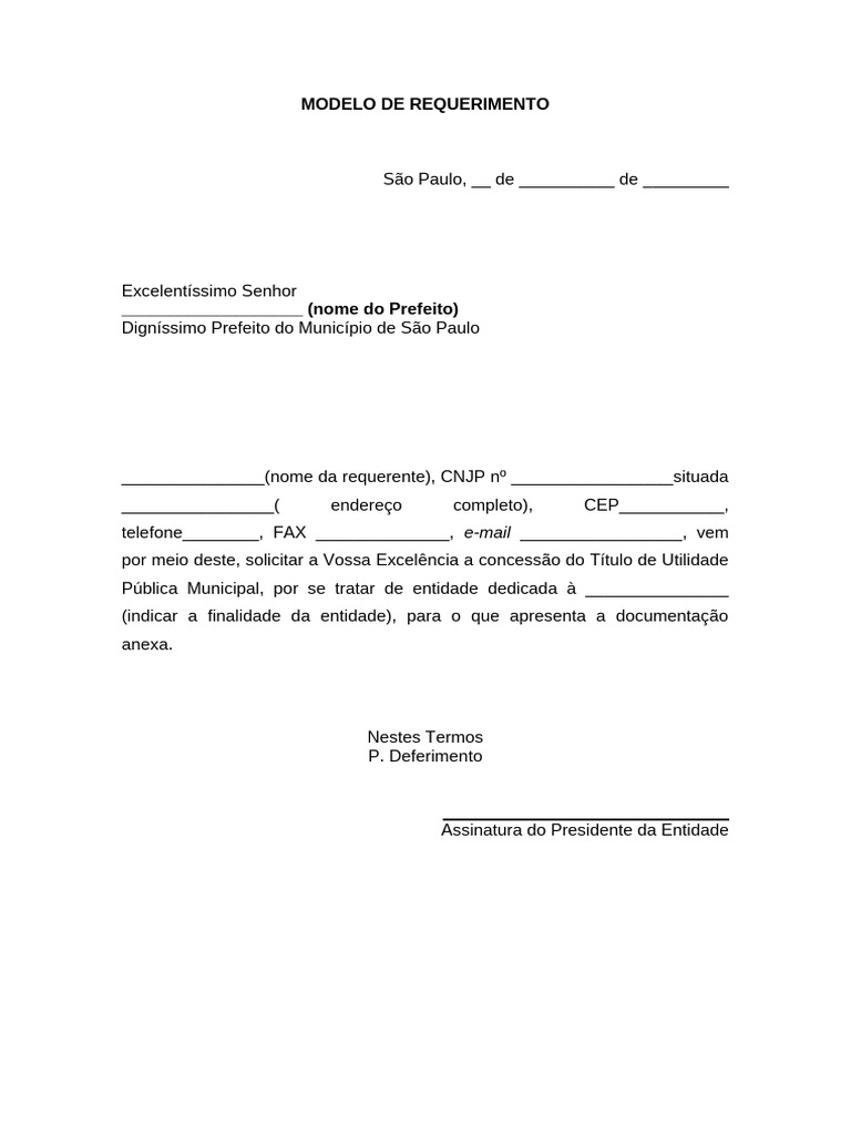 Modelo de Requerimento | PDF