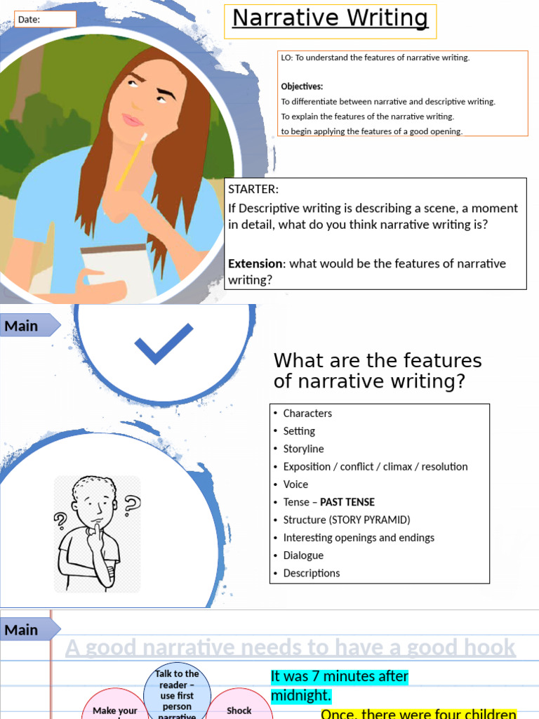 Narrative Writing Techniques Explained | PDF | Language Mechanics | Grammar
