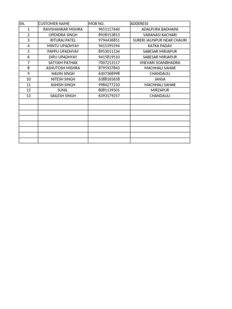 Ace Customer List | PDF