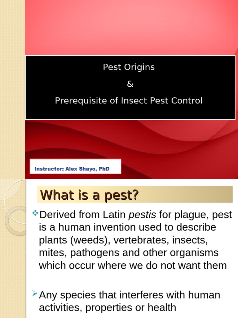 Bi 303 Applied Entomology Lecture 1 | PDF | Pest (Organism) | Insects