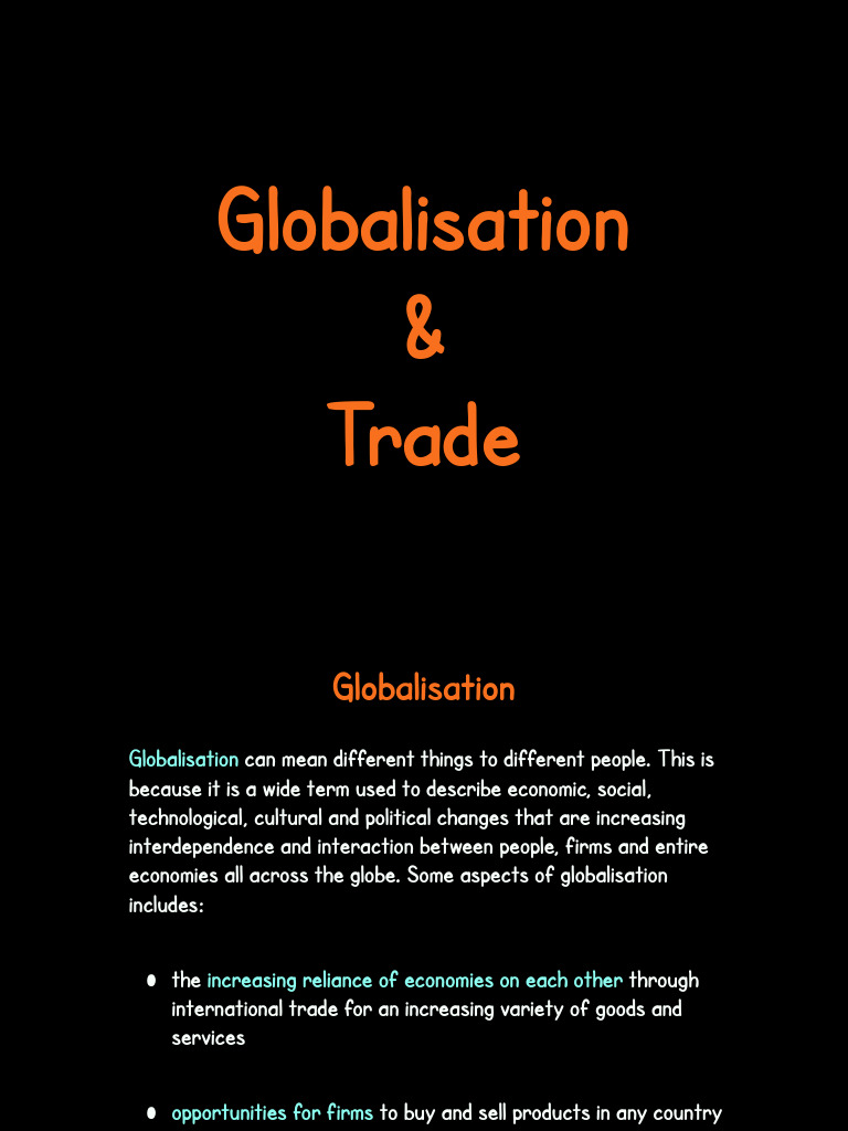 Globalisation and Trade Dynamics | PDF | Protectionism | Tariff