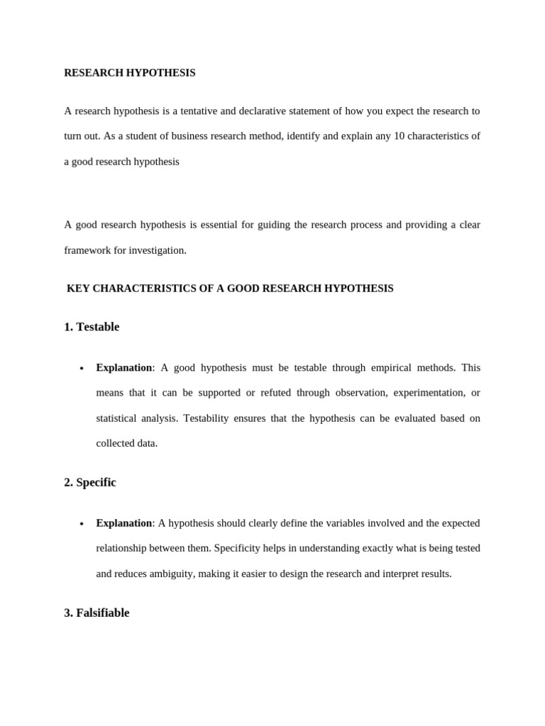 Research Hypothesis | PDF | Hypothesis | Scientific Method