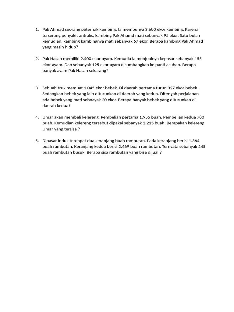 Soal Operasi Hitung | PDF