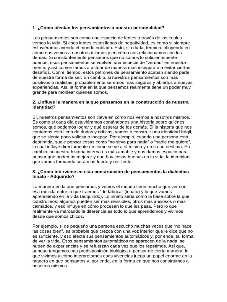 TP Enfoque Cognitivo | PDF | Pensamiento | Sicología