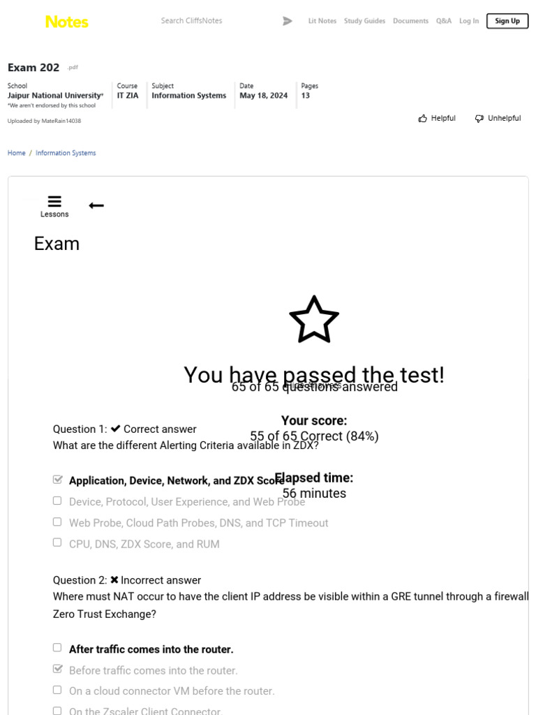 Exam 202 (PDF) - CliffsNotes | PDF | Proxy Server | Domain Name System