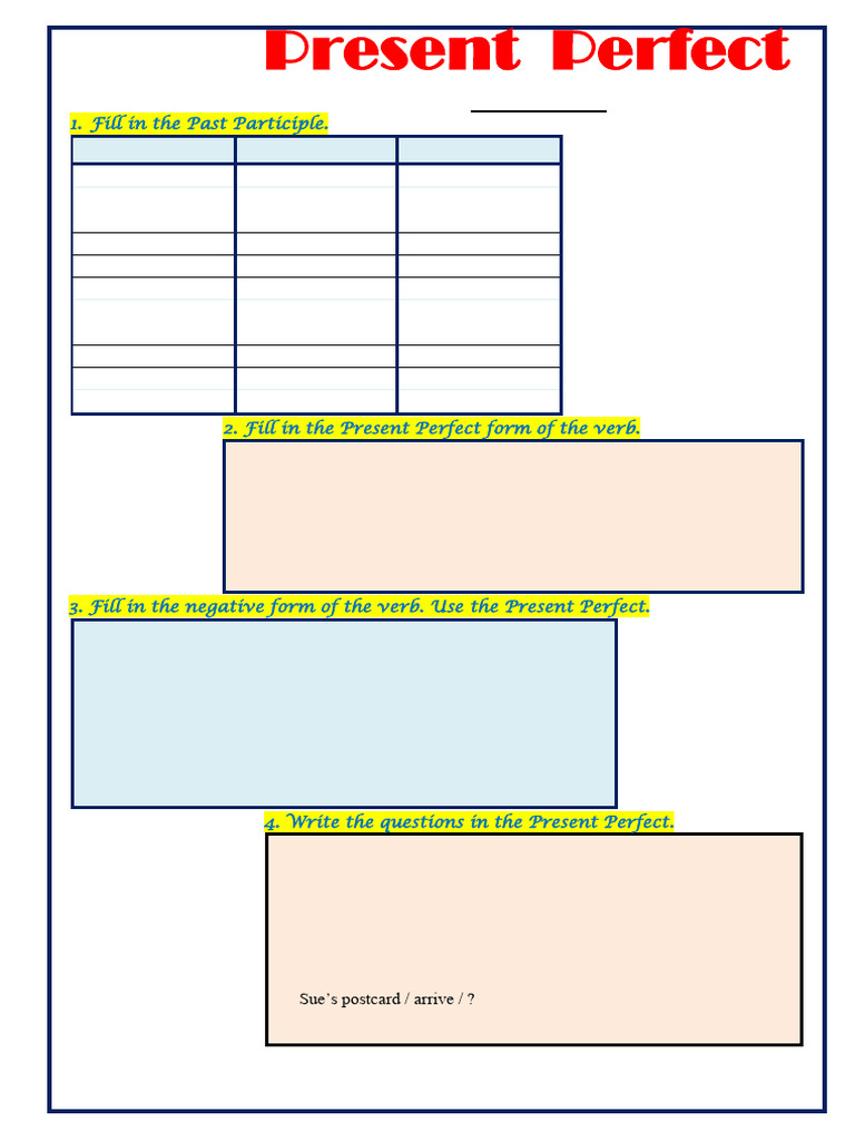 Present Perfect Exercises | PDF