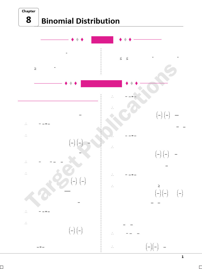 25 XII-M2-08 Bionomial Distribution - Solutions - 64dcce9eb4f56 | PDF ...