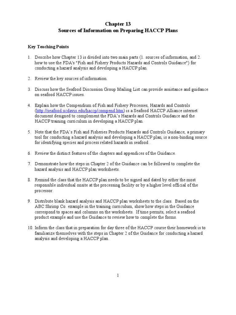 Seafood HACCP Planning Guide | PDF | Hazard Analysis And Critical ...