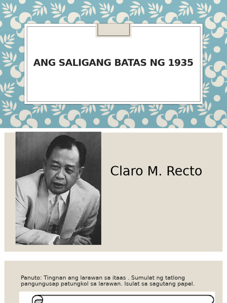 Ang Saligang Batas NG 1935 | PDF