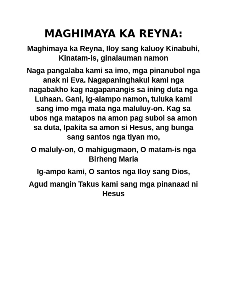 Maghimaya Ka Reyna | PDF