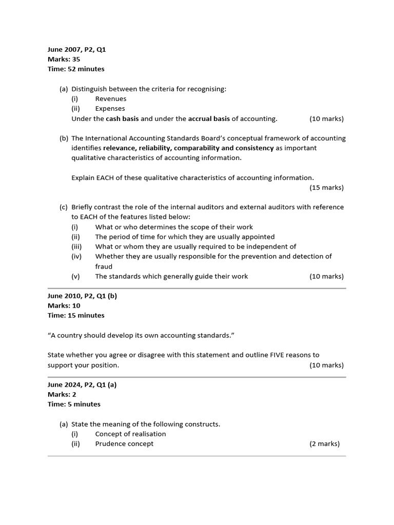 CAPE Accounting PPQ Accounting Theory | PDF