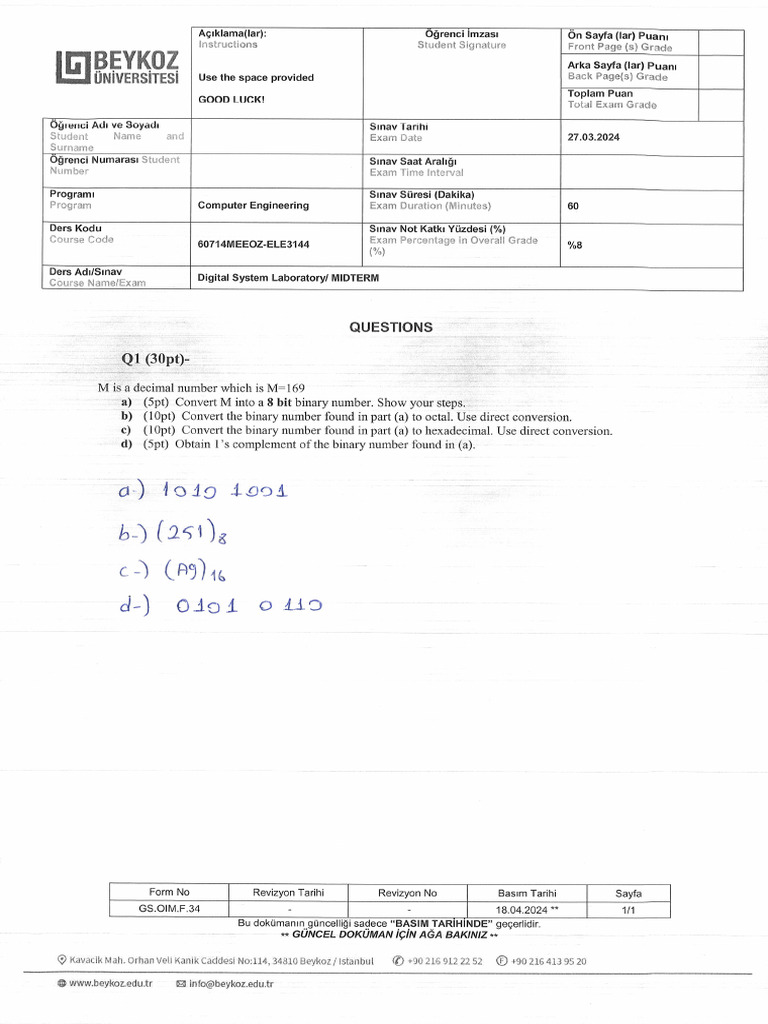 Midterm-Answer Key " | PDF