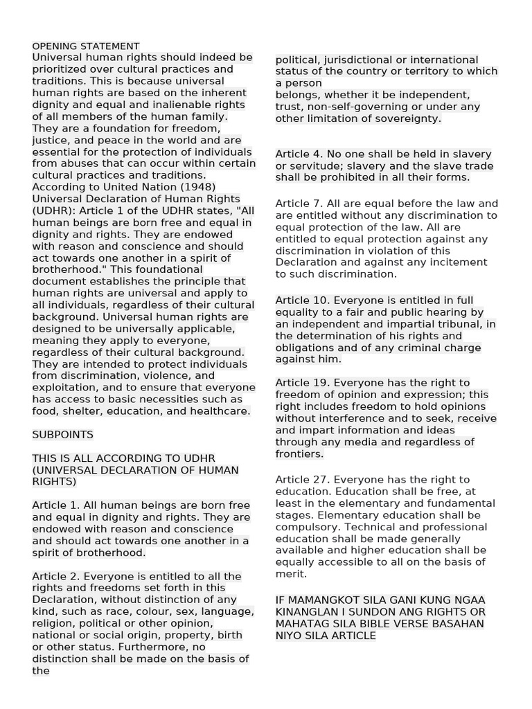 Debate | PDF | Human Rights | Dignity