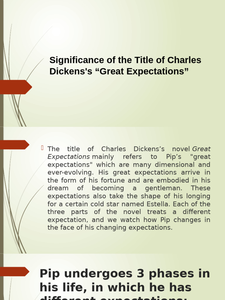 Significance of The Title of Charles Dickens's | PDF | Great ...