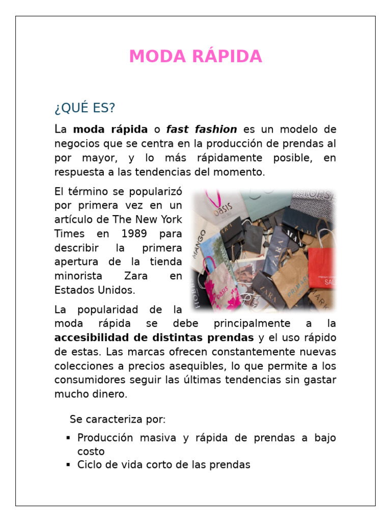 Moda Rapida o Fast Fashion | PDF