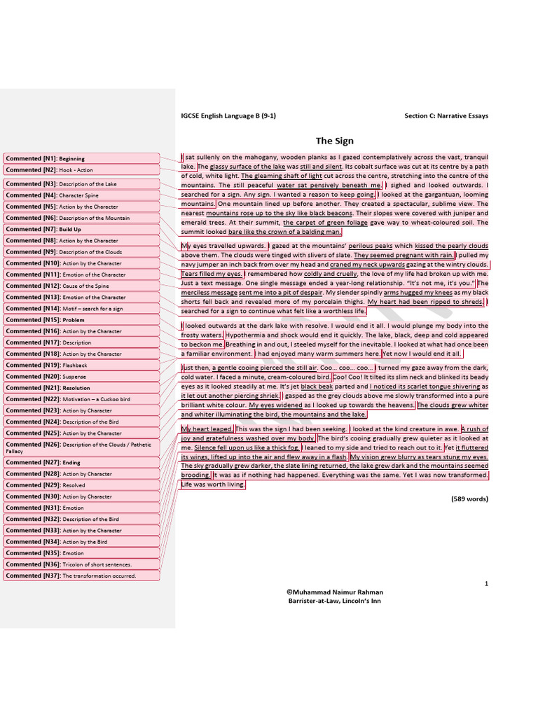 IGCSE Narrative Essay Guide | PDF
