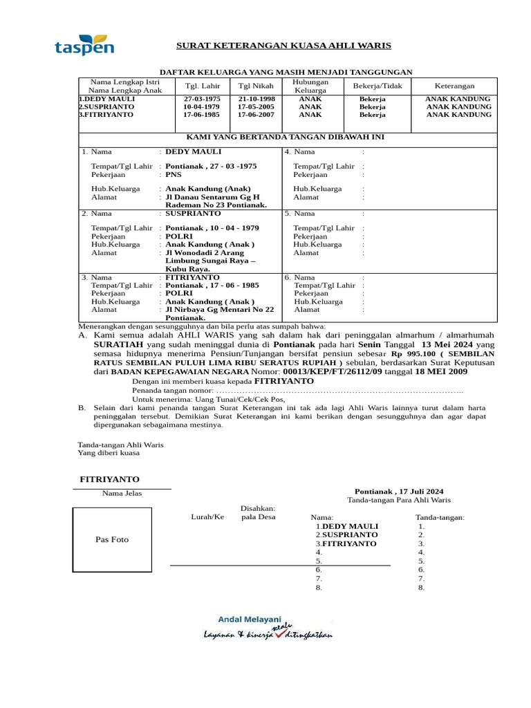 formulir_taspen | PDF