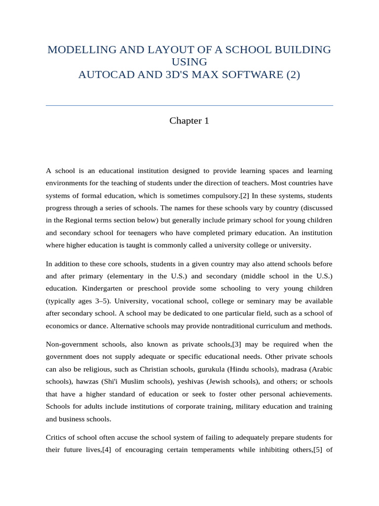 Modelling and Layout of A School Building Using | PDF | Schools | Window