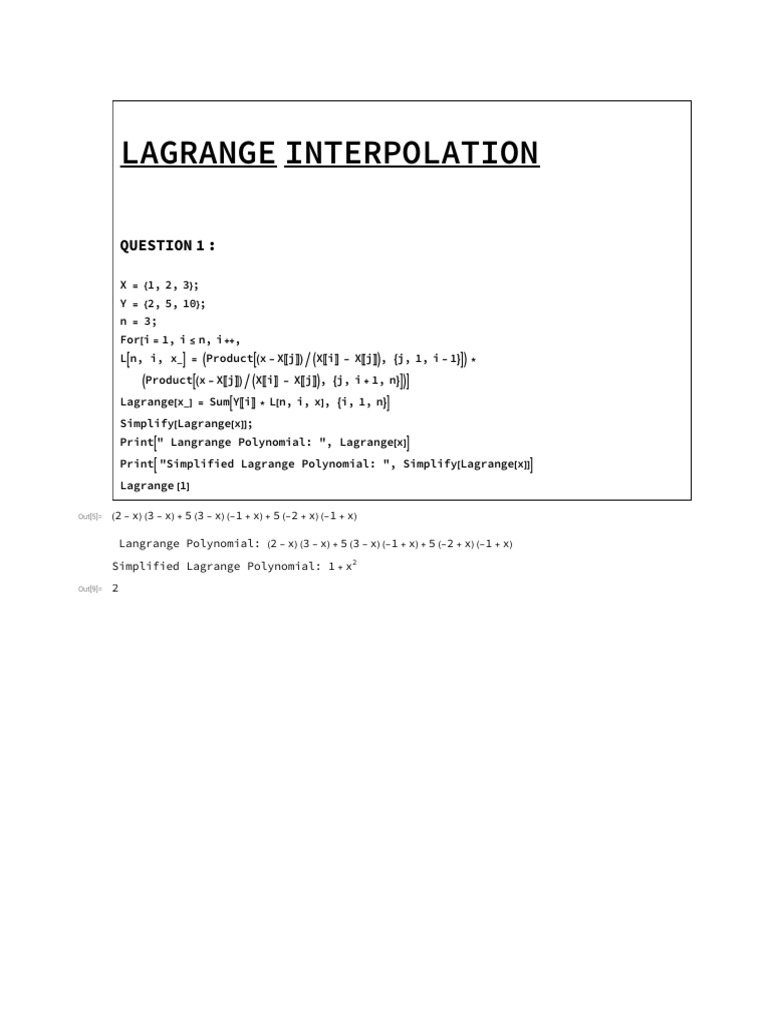 Practical 5 - Lagrange Interpolation | PDF | Abstract Algebra ...