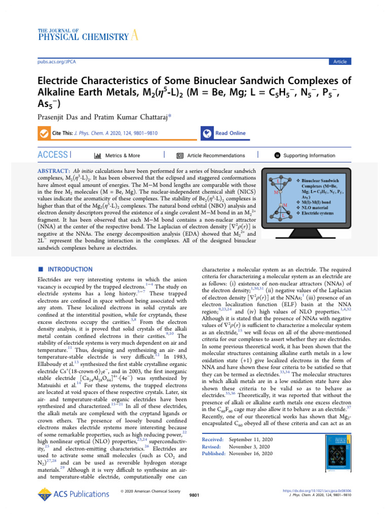 J. Phys. Chem. A - 2020 - Chattraj | PDF | Coordination Complex ...