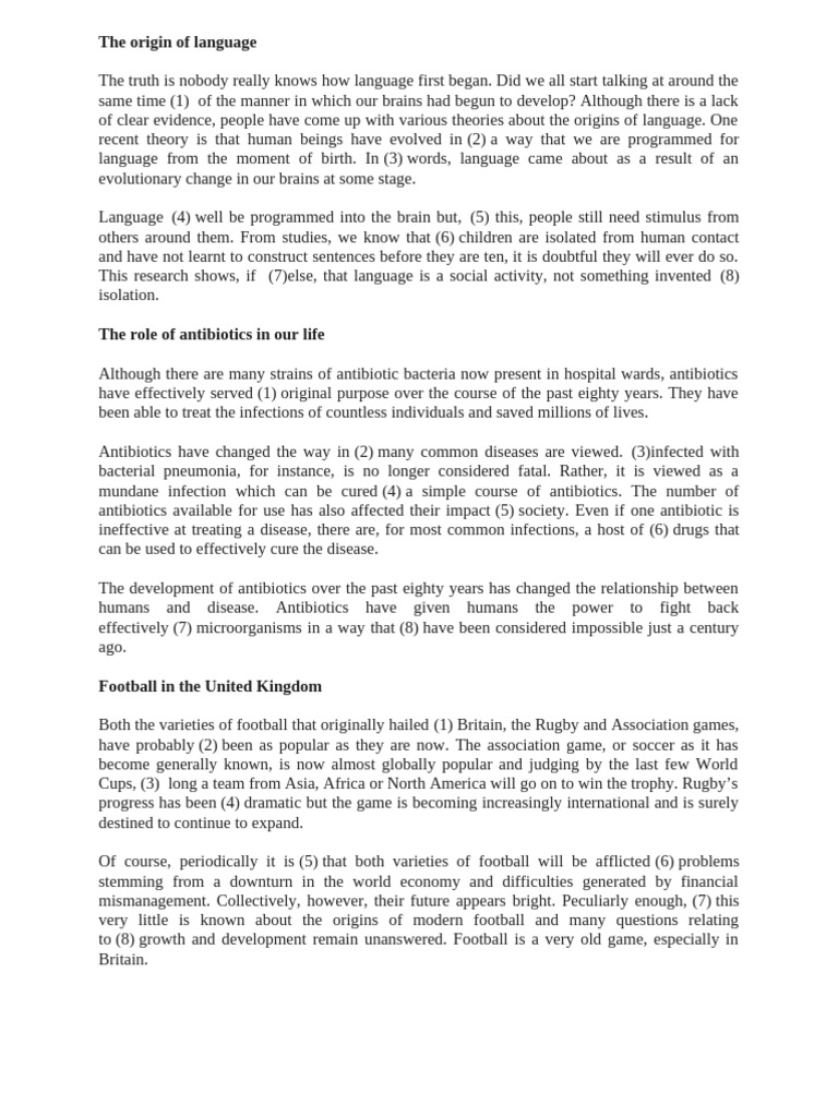Cae Cloze Text | PDF | Infection | Bacteria