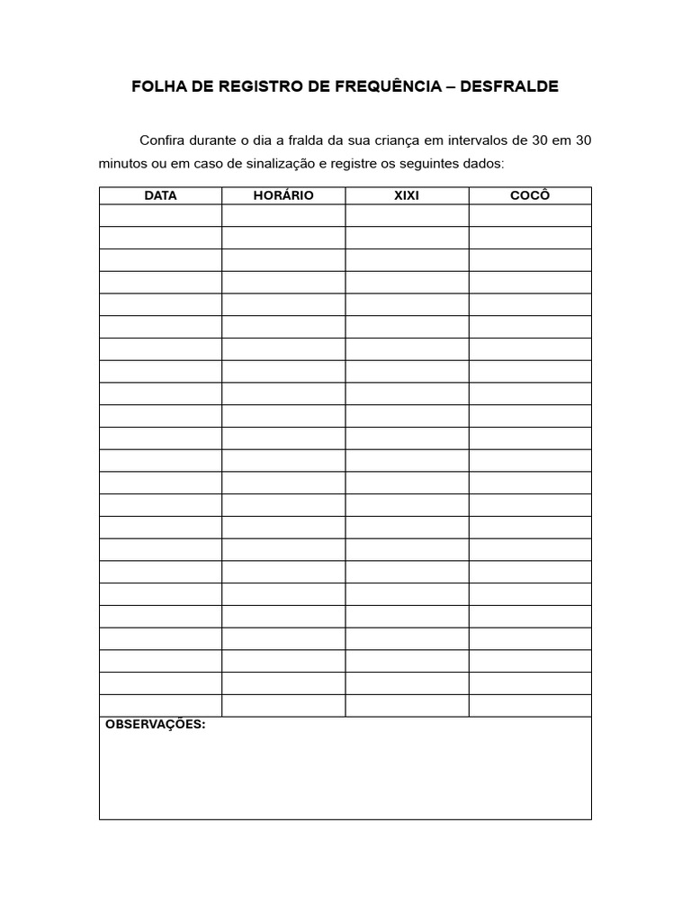 Folha de Registro de Frequã - Ncia | PDF