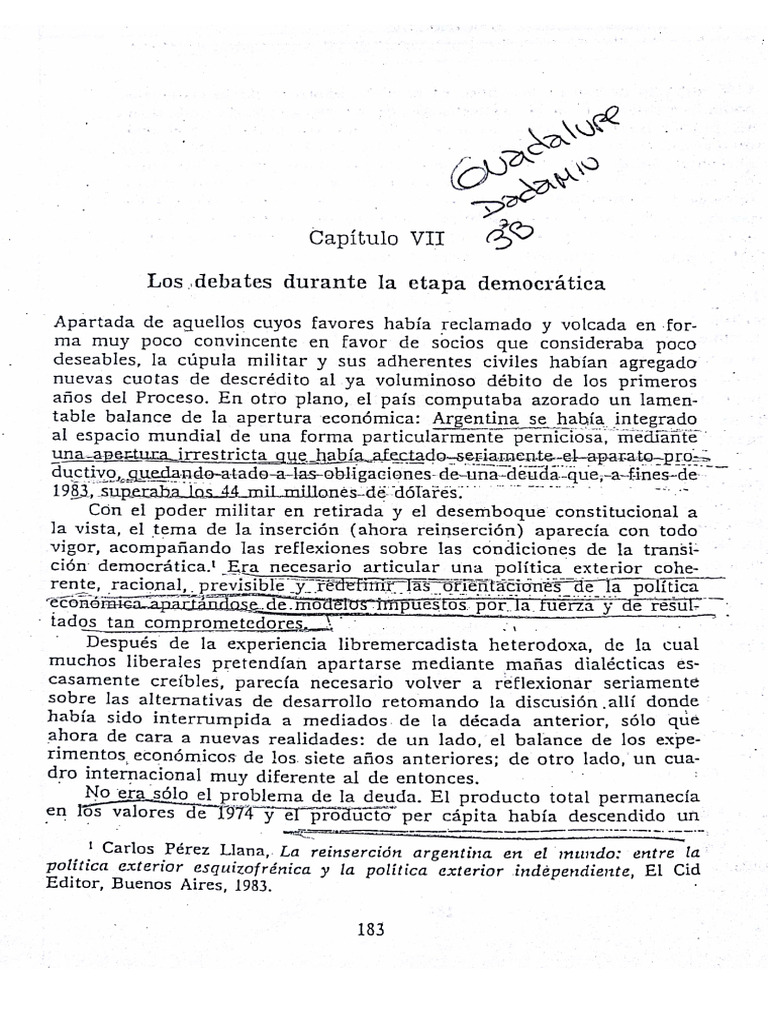 Paradiso - Debates y Trayectoria de La PEA - Cap. 7 | PDF