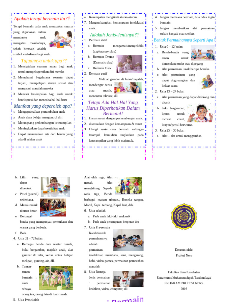 Leaflet Terapi Bermain Pada Anak (RJA) | PDF