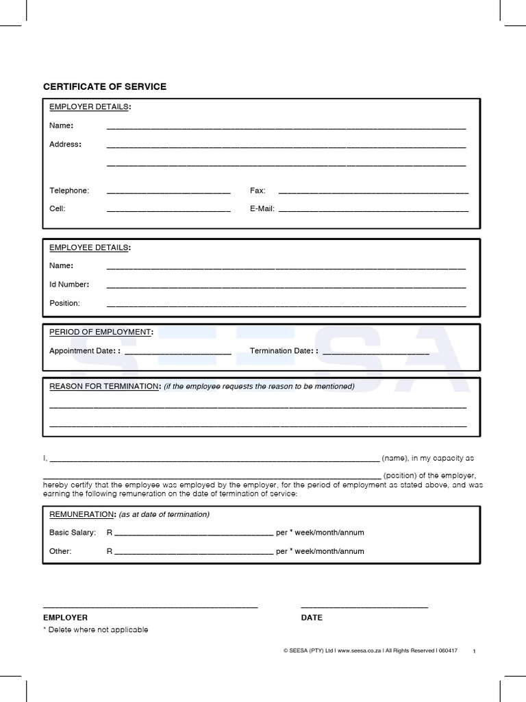 Certificate of Service | PDF | Career & Growth