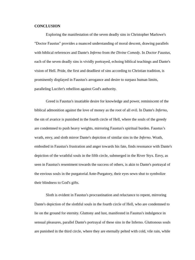 CONCLUSION - Docx Jeslin RM | PDF | Seven Deadly Sins | Divine Comedy