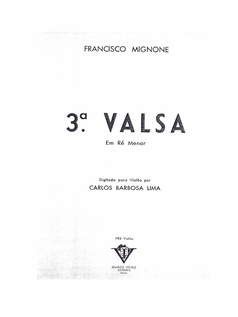Francisco Mignone - 3a Valsa em Re Menor | PDF