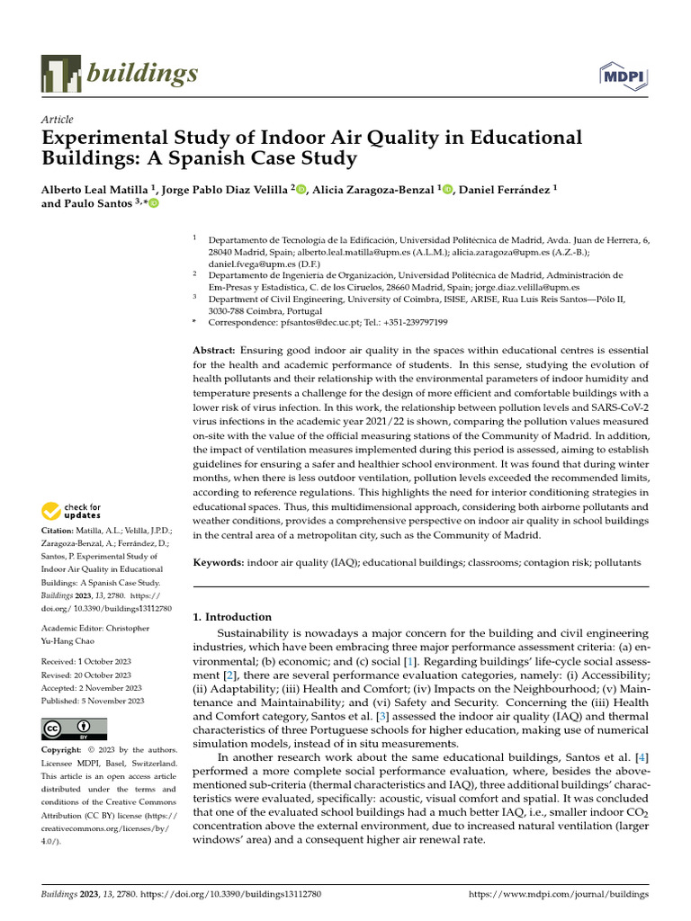 RI59 2023 Buildings AMatilla | PDF | Particulates | Formaldehyde