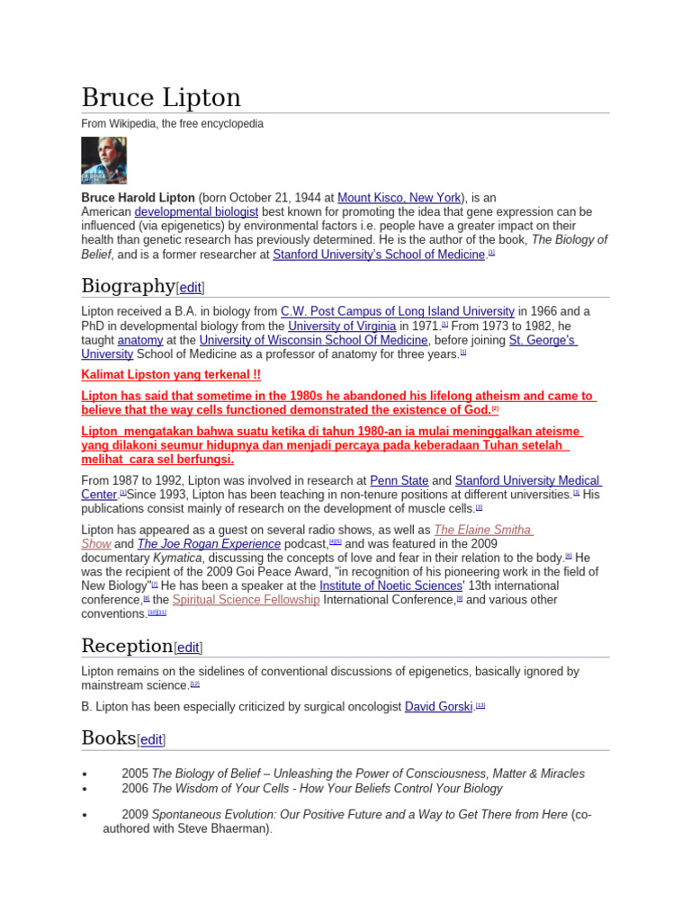 Bruce Lipton Ahli Biology Baru | PDF | Biology
