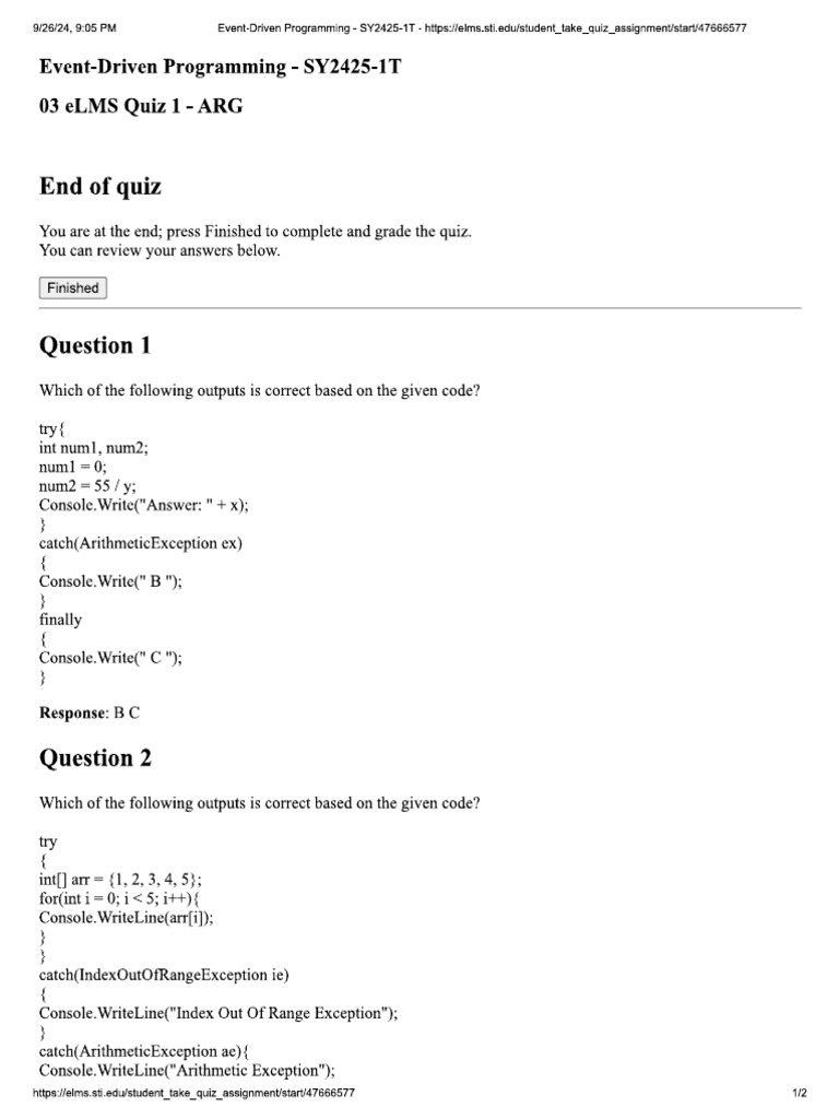 Quiz Event | PDF