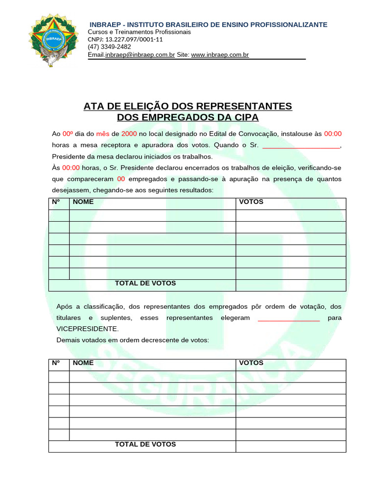 5.3 Modelo-Ata de Eleicao Dos Representantes | PDF