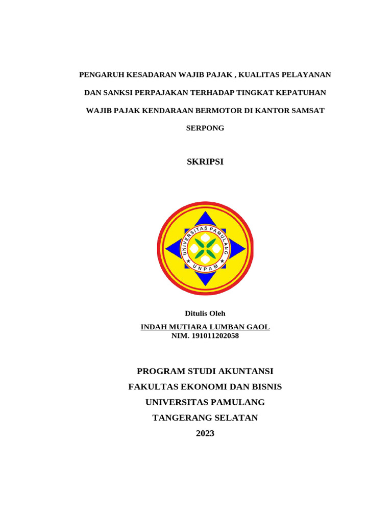 Skripsi BAB I, II, III Dan IV | PDF