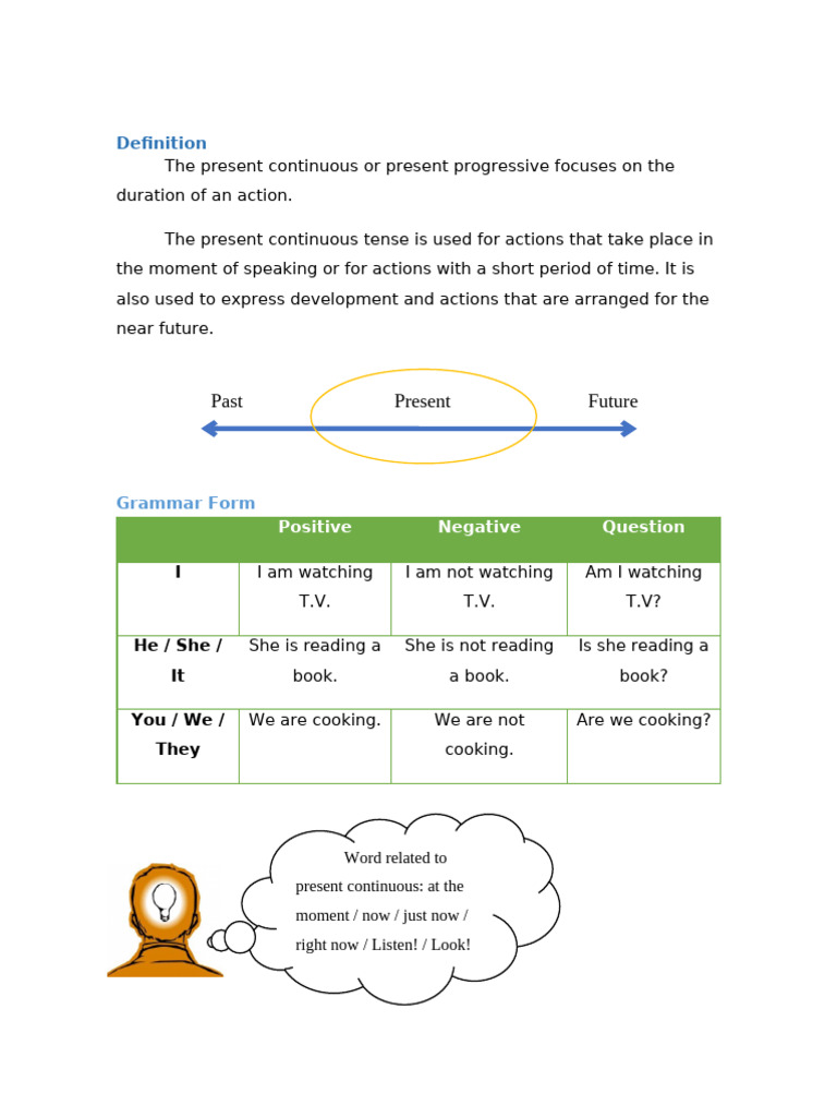 Present Progressive | PDF | Linguistic Morphology | Grammar
