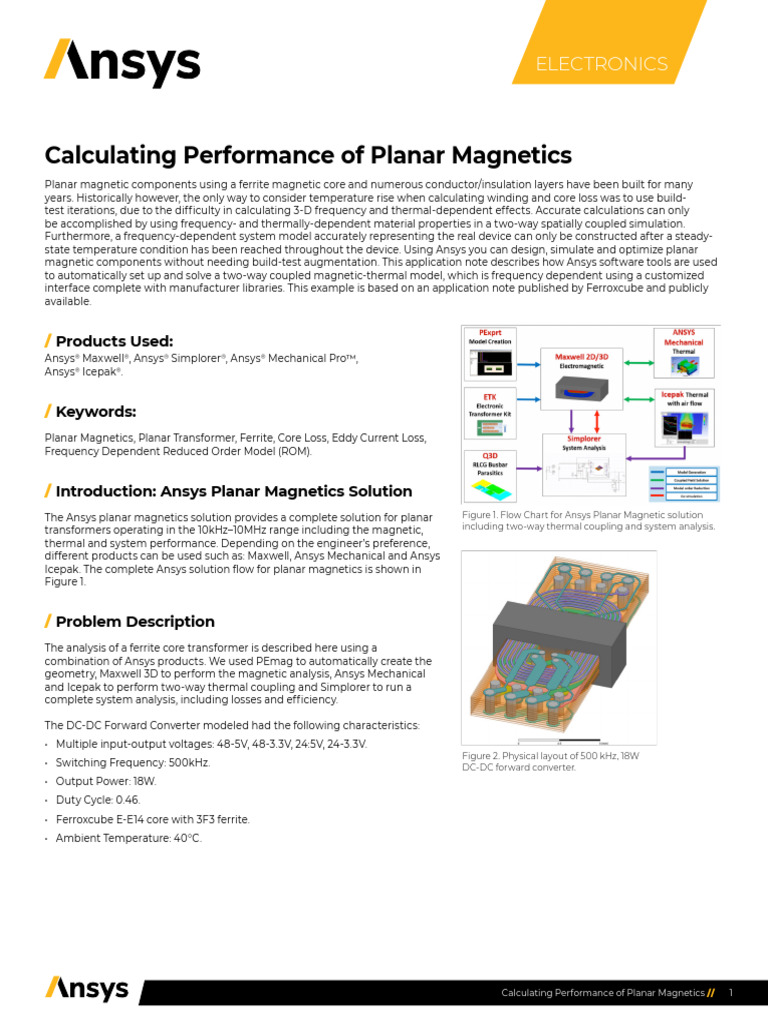 PT With Thermal Coupling in Ansys | PDF | Transformer | Inductance