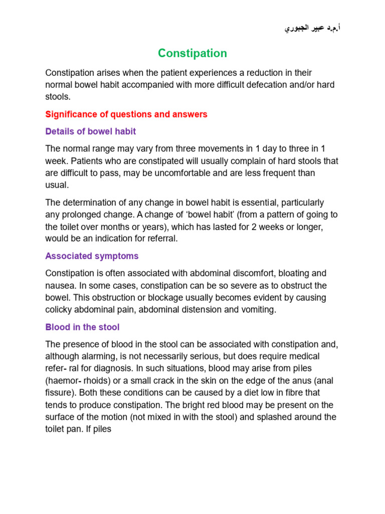 Constipation | PDF | Constipation | Bloating