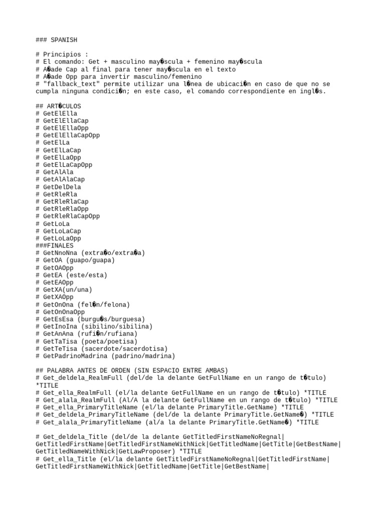 Spanish Gender Command Guide | PDF