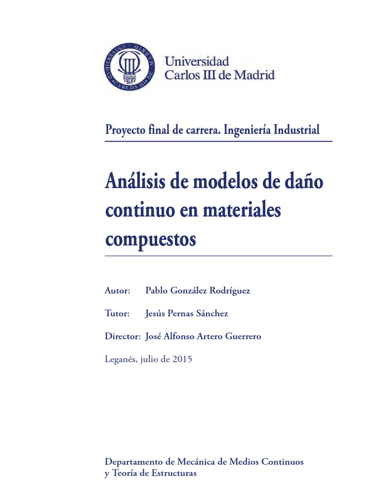 Análisis de Modelos de Daño | PDF | Material compuesto | Polímeros