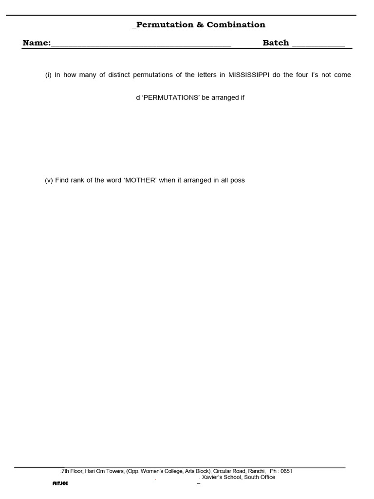 CPP-Permutation Combination - 2 231209 114804 | PDF | Numbers | Mathematics